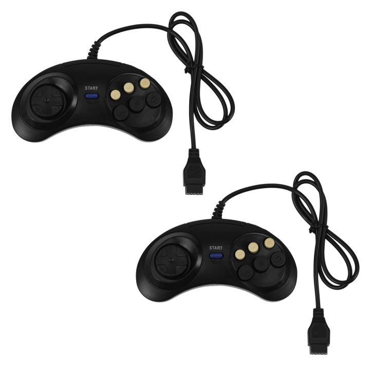 BRADOO 2X Classic Retro 6 Buttons Wired Handle Game Controller Gamepad ...