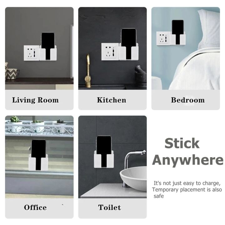 Mobile Phone Charging Hanging Holder Multifunction Wall Mounted Plug ...
