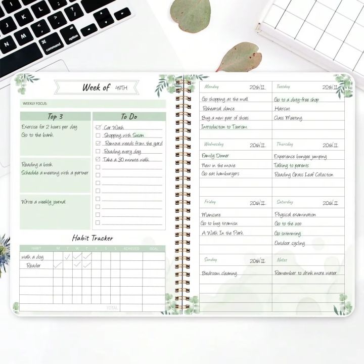 A5 Weekly Planner, Undated Organizer with Weekly Focus, To-Do List ...