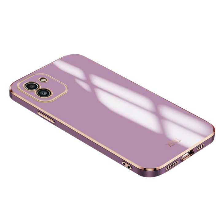 Biruiqu for Samsung Galaxy A03 Back Cover Luxury 6D Plating Frame Shiny ...