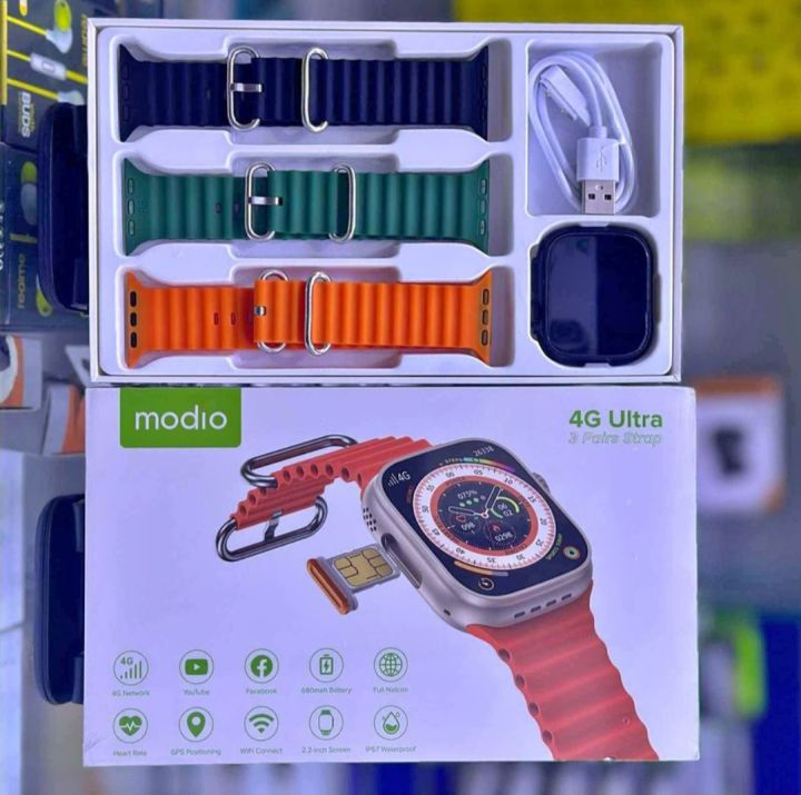 2023 Sim Insert Modio Smart watch 4G Ultra Max 2.2 inch HD Display ...