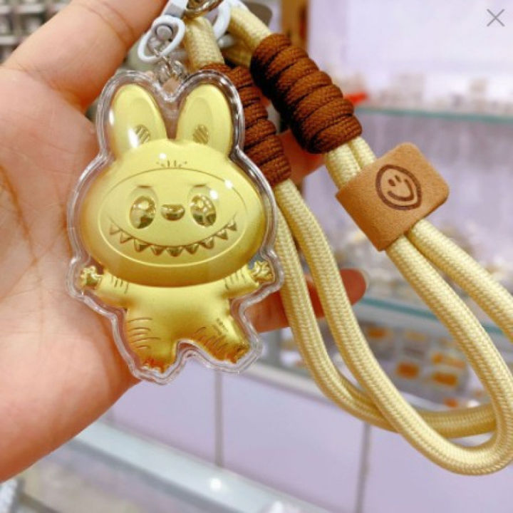 Shuibei Same Style Pure Gold 999 Labubu Pendant Cartoon Bag Charm ...