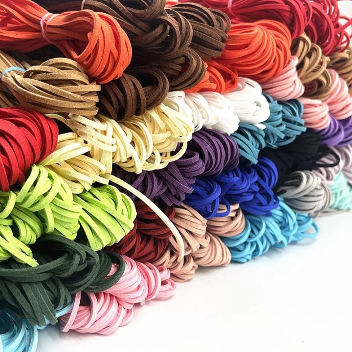 5yards/lot 3mm Double Sided Suede Braided Cord Korean Velvet Leather ...