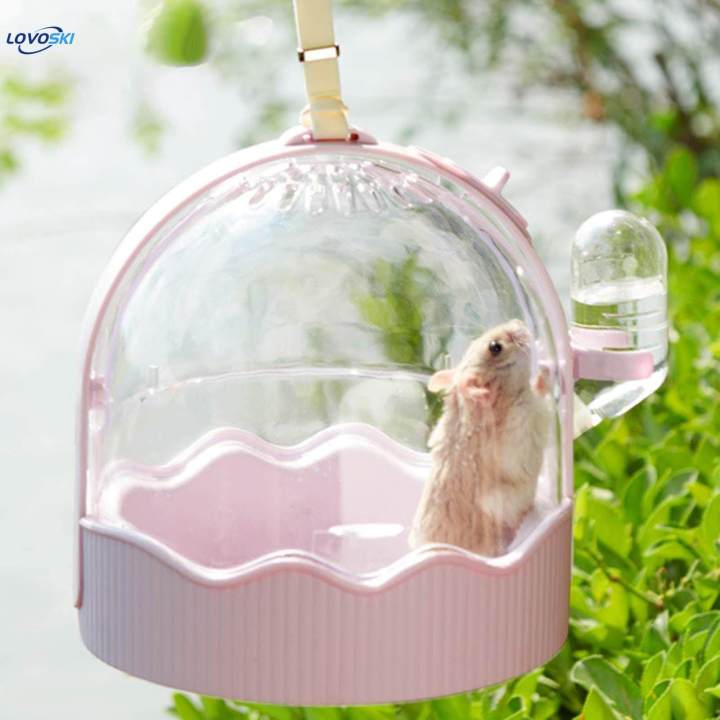 Hamster Travel Carrier Cage Small Animal Carry Case Guinea Pig Cage for ...