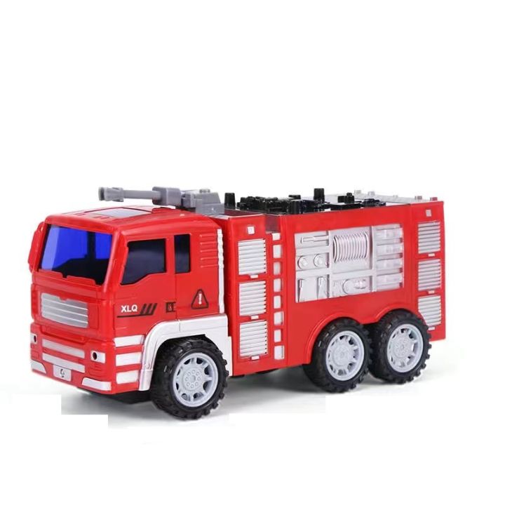 Firewings Large Inertia Pull Back Fire Engineering Vehicle Toy Set ...
