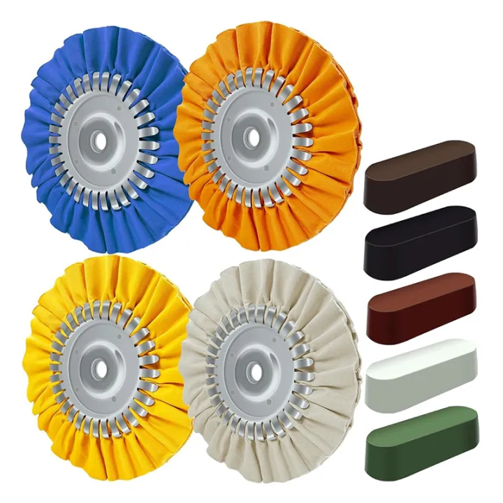9Pcs Aluminum Wheel Polishing Kit 8" Airway Buffing Wheel for Angle ...