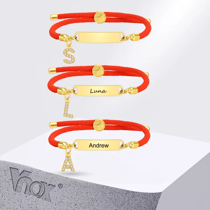 Vnox Free Personalized Baby Name Birthdate Bracelets for Newborns Name ...