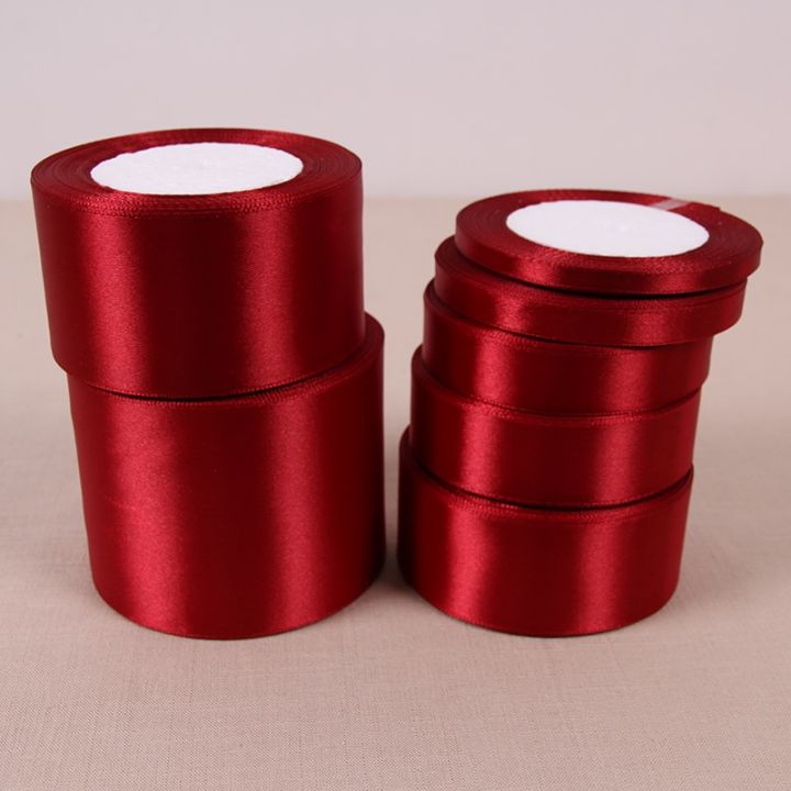 (25 yards/roll) Red Single Face Satin Ribbon Wholesale Gift Wrapping ...