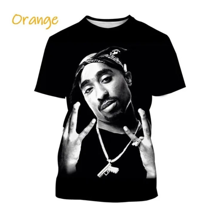 New fashion hip-hop rapper Tupac Shakur 3D printed T-shirt fashion ...