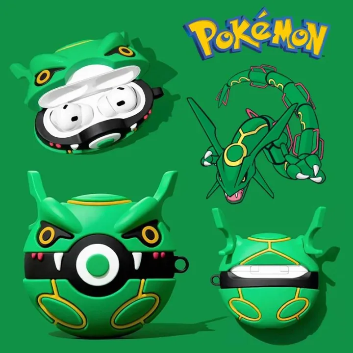 Pokemon Case for Apple AirPods 1 2 3 Airpod Pro 3D Rayquaza Key Chain ...