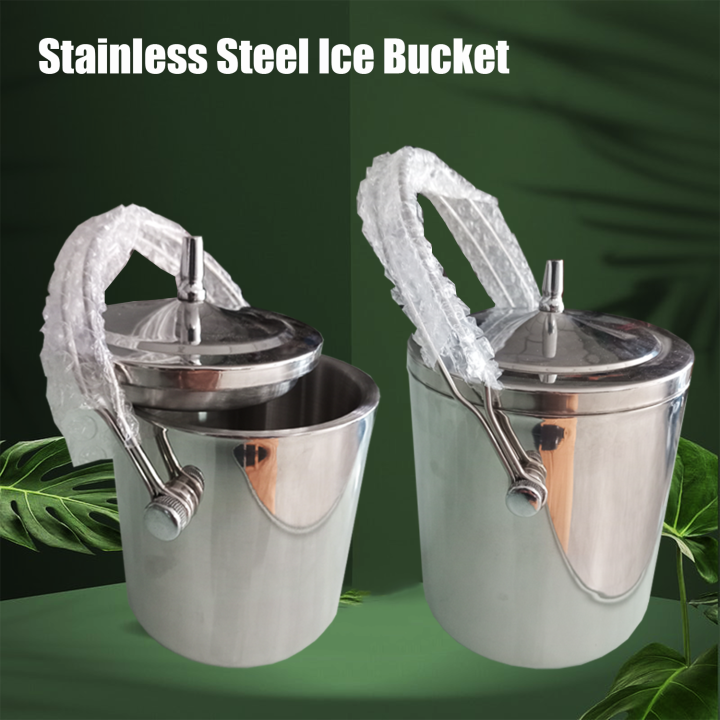 Stainless Steel Ice Bucket with Lid / Double-Walled Ice Bucket with Lid ...