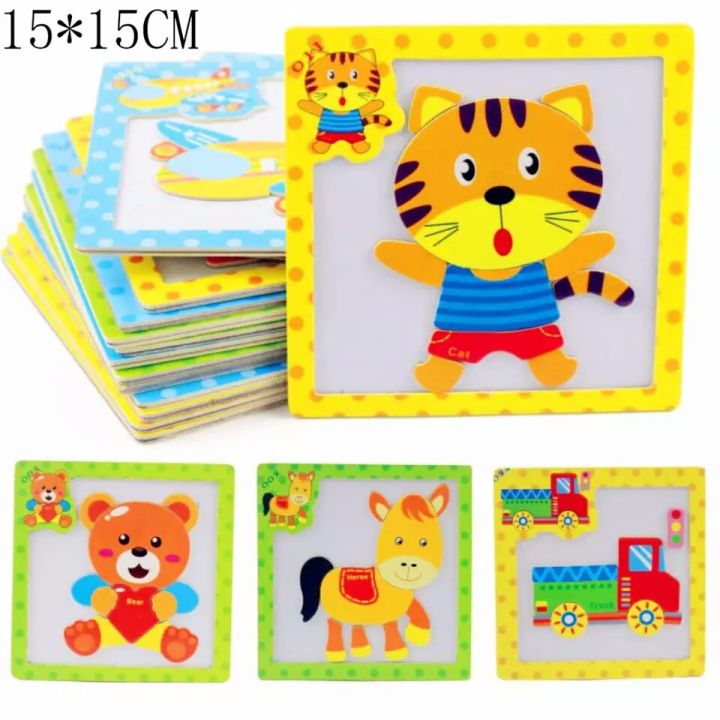 Children Cartoon 3D Magnetic Puzzle Vehicle Animal Spell Drawing Board ...