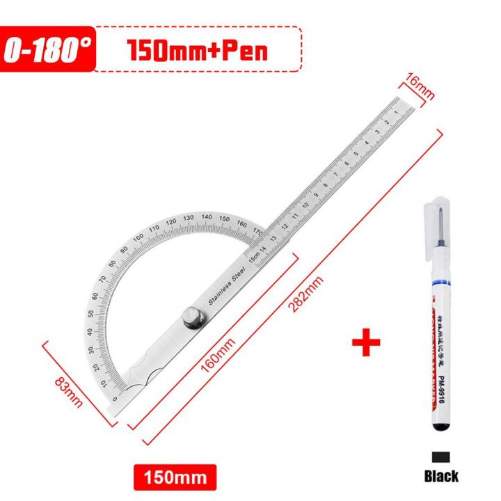 0-180° Angle Ruler Protractor Metal Finder Goniometer Stainless Steel ...