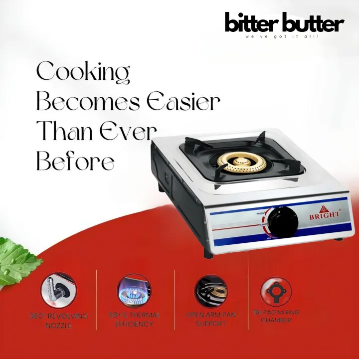 Bright Single Burner Gas Cooker Gas Stove Portable Single Burner ...
