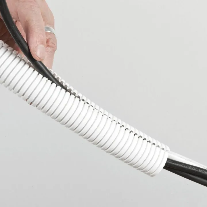 NEW WHITE Polypropylene flex split conduit, electrical cable tidy 5M ...