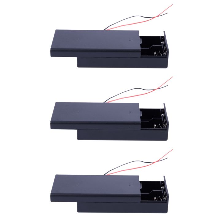 3X 3.7V 2X 18650 Battery Holder Connector Storage Case Box ON/OFF ...