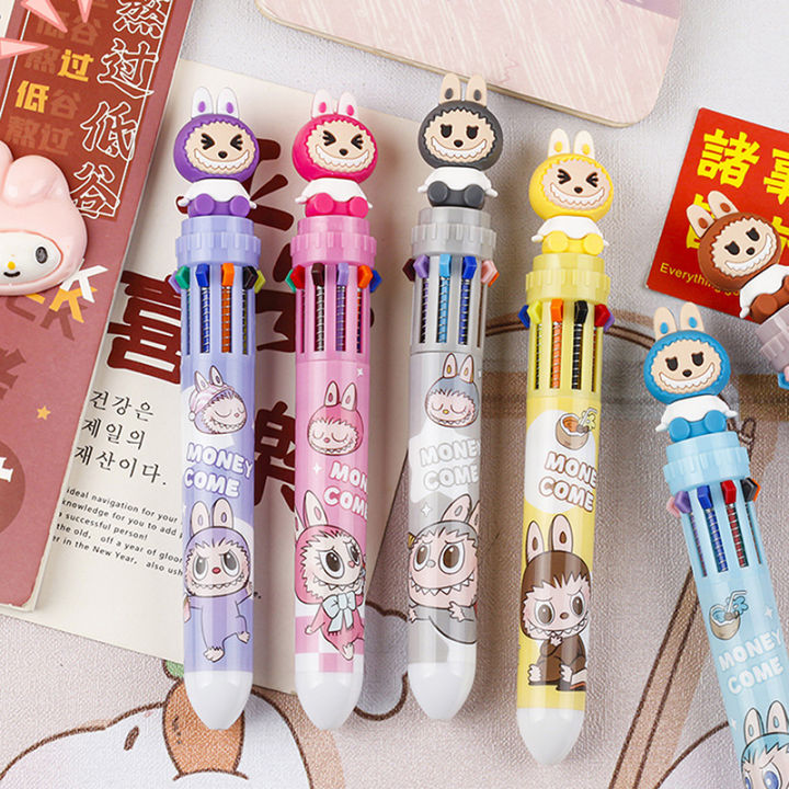 Labubu 1pcs Ballpoint Pen 10-Color 0.7mm New Cartoon School Stationery ...