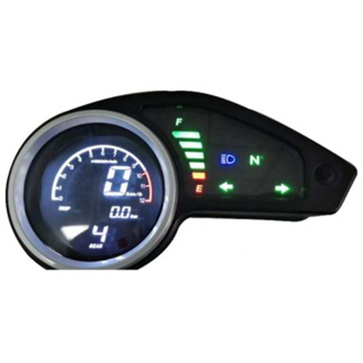 Universal Digital Motorcycle Odometer LCD Meter Speedometer Tachometer ...