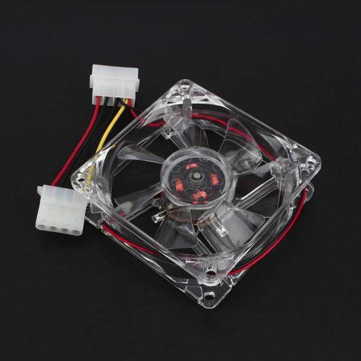 Bewinner 80mm PC Case Fan - Crystal Frame and with Four Blue LED Sleeve ...