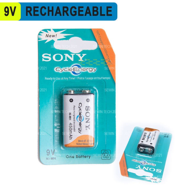 9V Rechargeable battery 450mAh NiMH for Multimeter Microphone Toy ...
