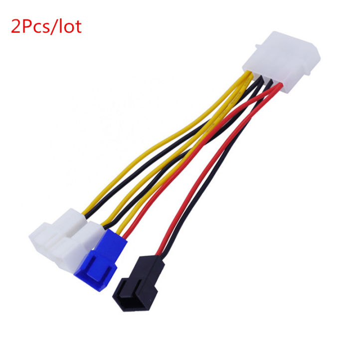 【LuxeLink】2Pcs IDE 4Pin To 3/4 Pin 3Pin Extension Fan Adapter Power ...