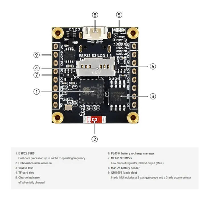 ESP32-S3 Development Board ESP32-S3 1.3inch Development Board SPI ...