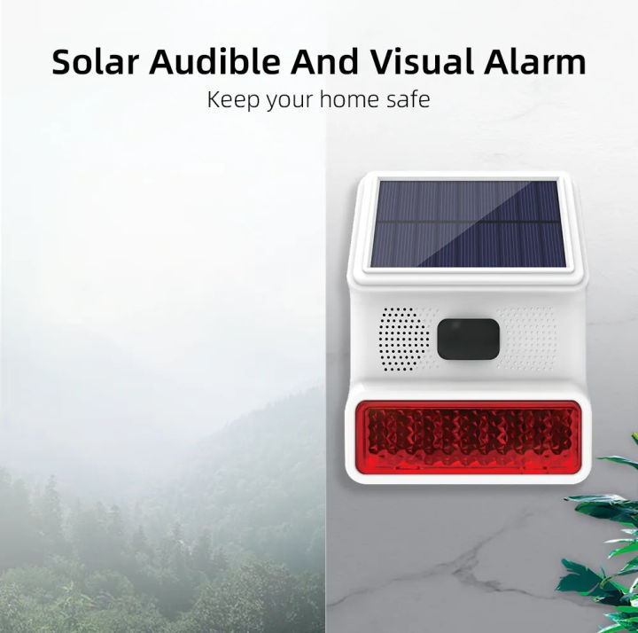433MHz Outdoor Solar Siren Wireless LED light Flash Strobe for Home Burglar Wifi GSM Home ...