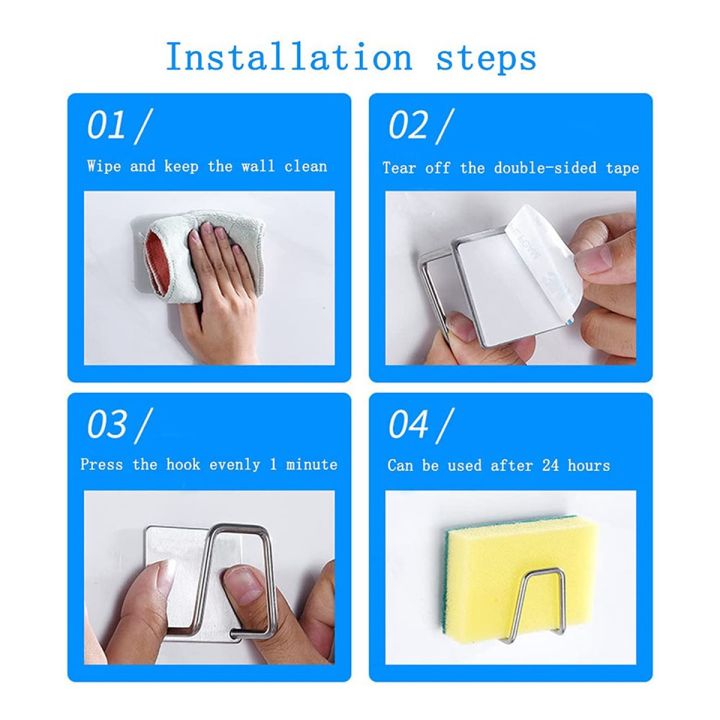 4 Non-Perforated Sponge Racks Stainless Steel Sponge Drain Racks Steel ...