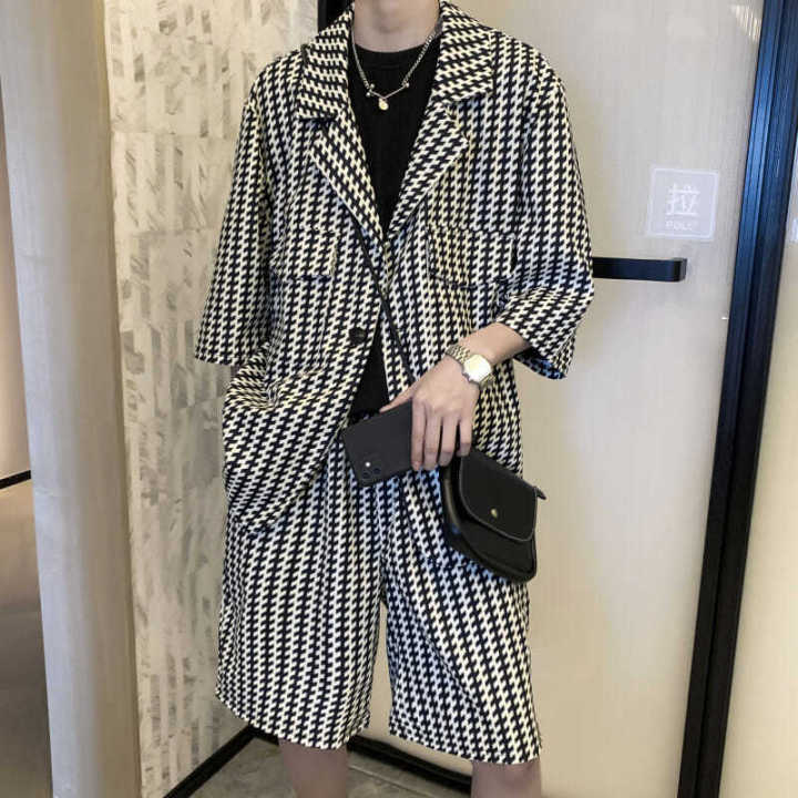 Suit Men's Summer Lightly Mature Pu Shuai Men's Suit with 3/4 Sleeve ...
