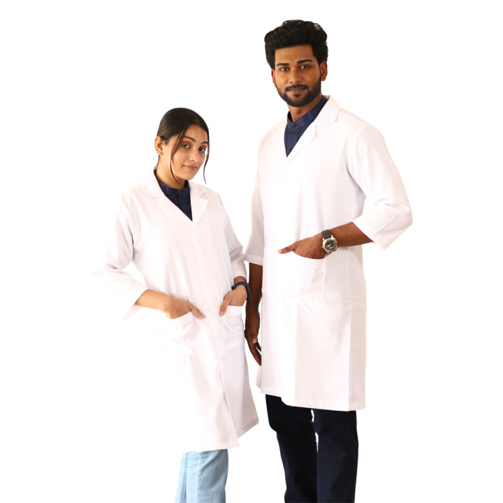 Lab Coat - Long Sleeve - Cotton blend - Unisex - Pure White | Daraz.lk