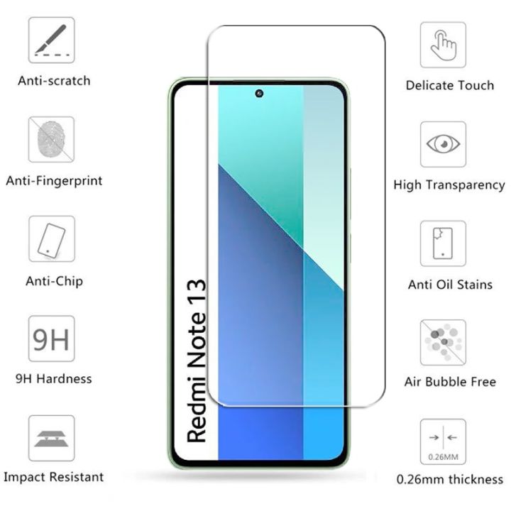 NEW 6in1 For Xiaomi Redmi Note 13 4G Tempered Glass Screen Glass Redmi ...