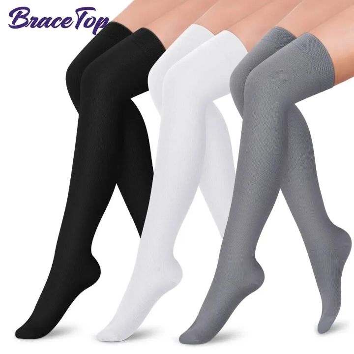 1Pair Sport Thigh High Compression Socks, Compression Stockings ...
