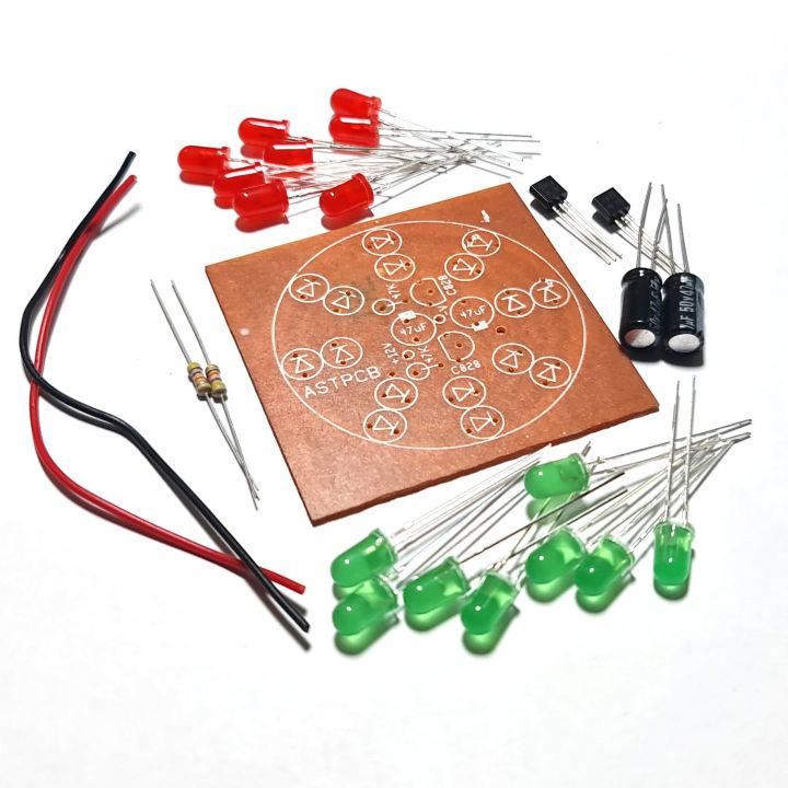 Round 16 LED PCB with Parts DIY Circuit Decoration Hobby Electronics ...
