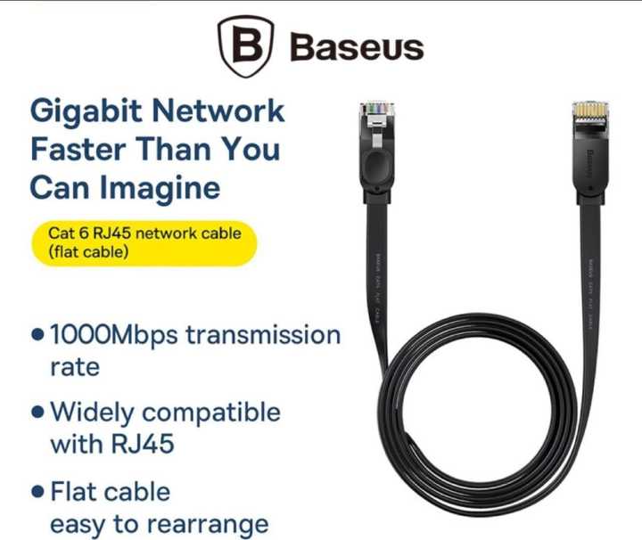 baseus CAT6 RJ45 network cable 1000 mbps (1.5M ) | Daraz.lk