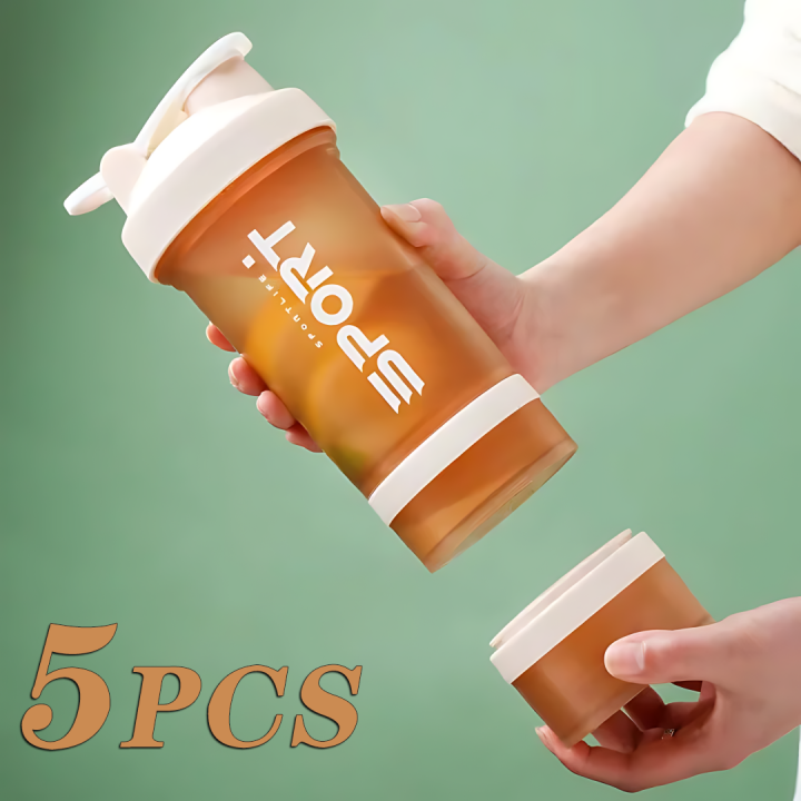 450ml Plastic Water Bottle Three Layer Protein Powder Shaker Large ...