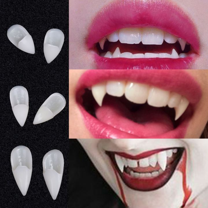 1 Pair Halloween Vampire Teeth Fangs Dentures Prop Party Costume DIY ...