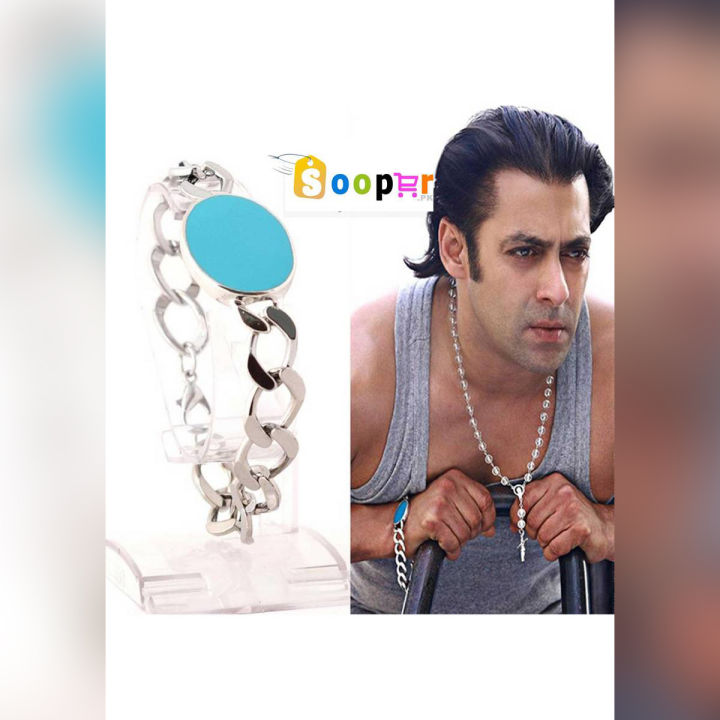 Men Fashion Salman Khan Style Bracelet New Blue Stone | Daraz.lk