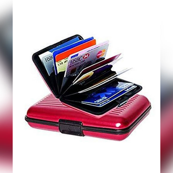 Mini Suitcase Shape Waterproof Metal Business ID Credit Card Wallet ...
