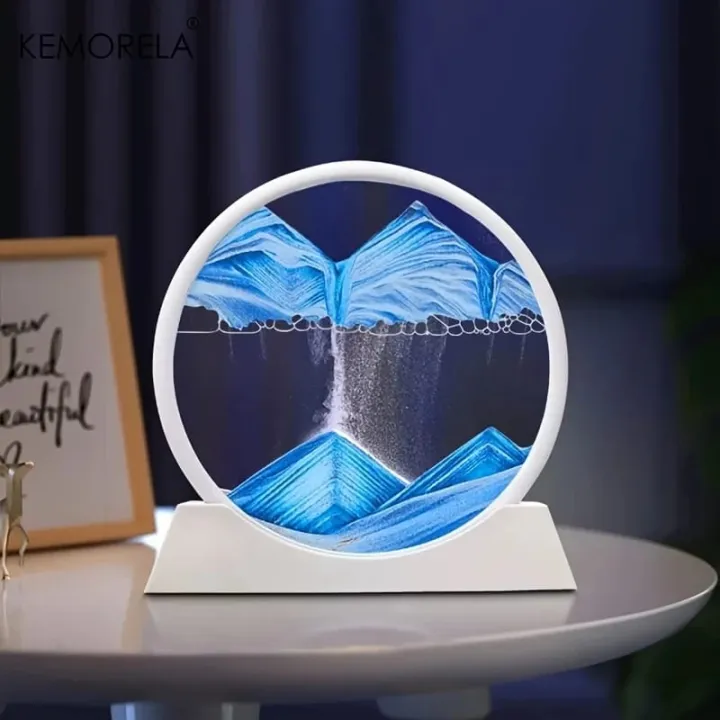 3D Dynamic Round Glass Deep Sea Sand Art Picture Sandscape Flowing Sand ...