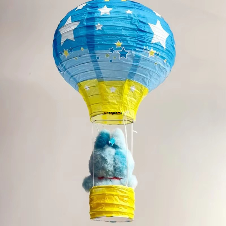 Piece hot air balloon hanging with Labubu storage box magic display ...