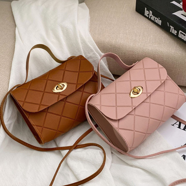 Small Solid Color Stripes Messenger Bag For Women Trend Female Shoulder ...