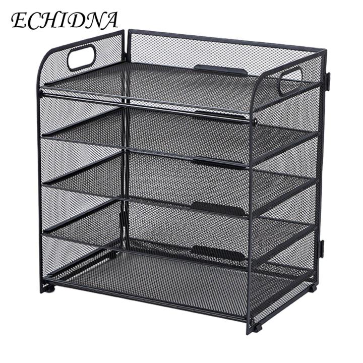 Desktop File Tray 5-tier Clear Desk Organizer for Home School Office ...