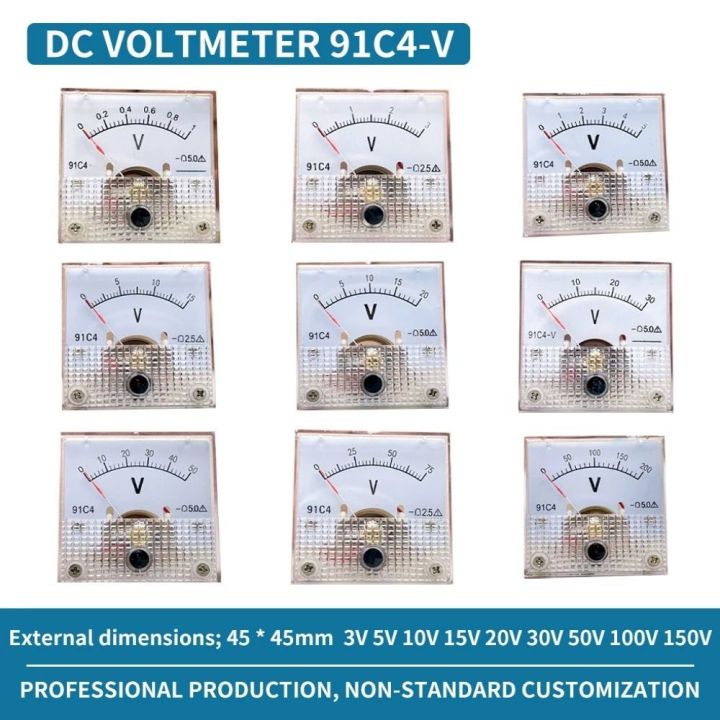 Volt Instrument Tool 91L4 Voltage Meter Square DC 0-250V Pointer Type ...