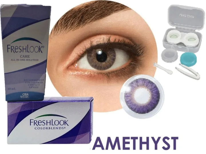 Full Set of AMETHYST Color FRESH LOOK Acl Blends Contact Lens with Made ...