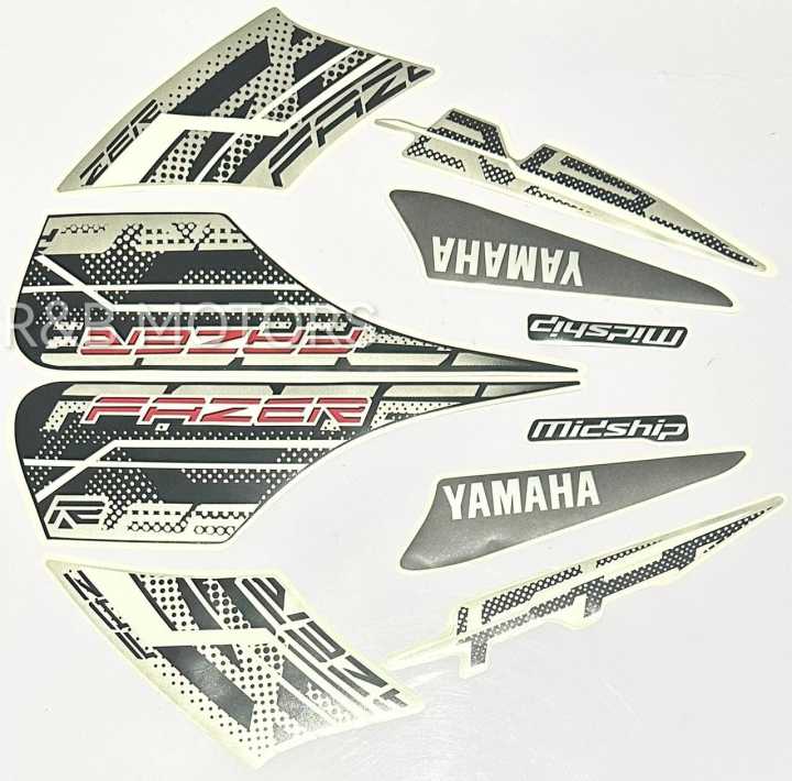 Yamaha Fazer V1 Black Bike Silver Stiker Full Sticker Kit | Daraz.lk