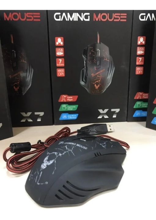 Gaming Mouse X7 7D Gaming Mouse USB Wired 4800 DPI RGB Lighting ...