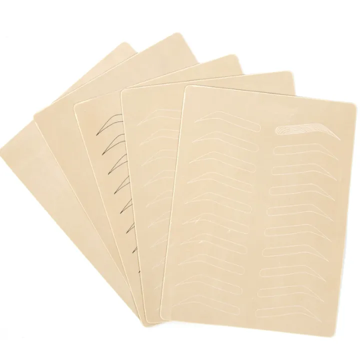 1/5PCS Microblading Inkless Practice Skin Eyebrow Sheet Latex Tatoo ...