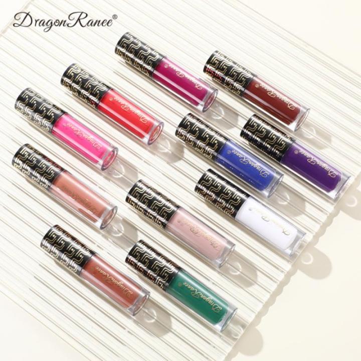 DRAGON RANEE 12 Colors Matte Lipstick Purple Blue Green Black Lip Stick ...