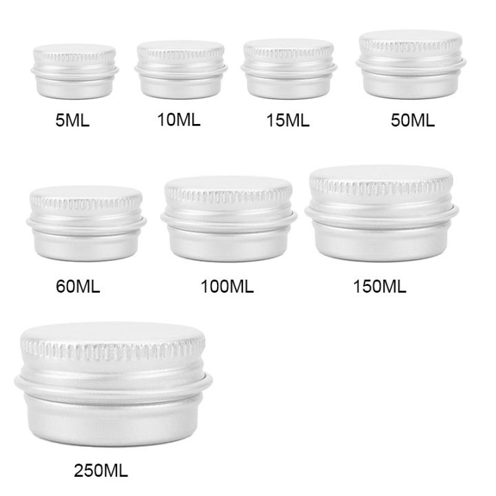 Portable Small Tin Packaging Refillable Containers Silver Round ...