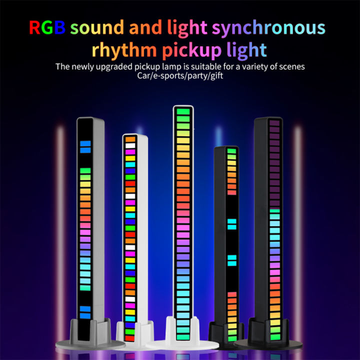 LED Lights Bar Sound Control Rhythm Ambient Lamp Car Home Music USB ...